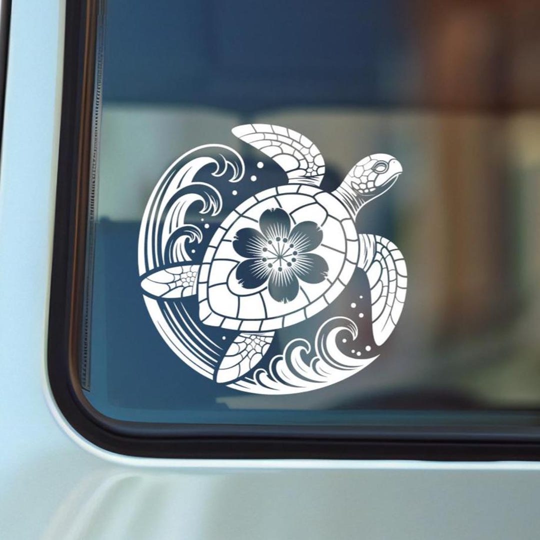 Sea Turtle Vinyl Decal, Car Decal, Bumper Sticker, Laptop Decal, Beach ...