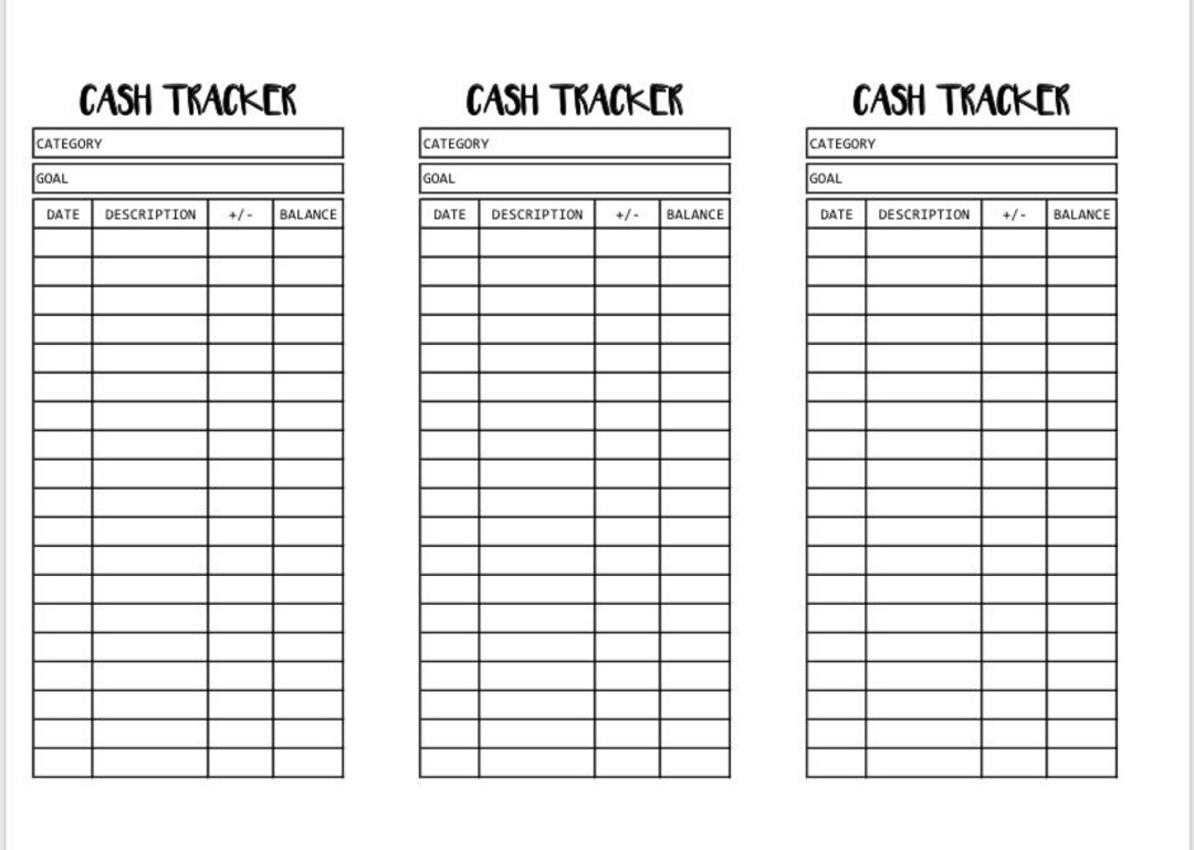 Cash Tracker Etsy Cash Tracker Etsy