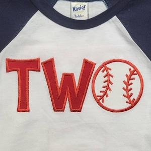 Second Birthday Shirt, Baseball Two Shirt, Raglan Shirt, Custom 2 and ...