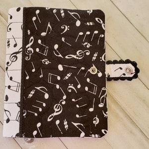 Quilted Composition Book Cover With Snap Closure Music Theme, Journal ...
