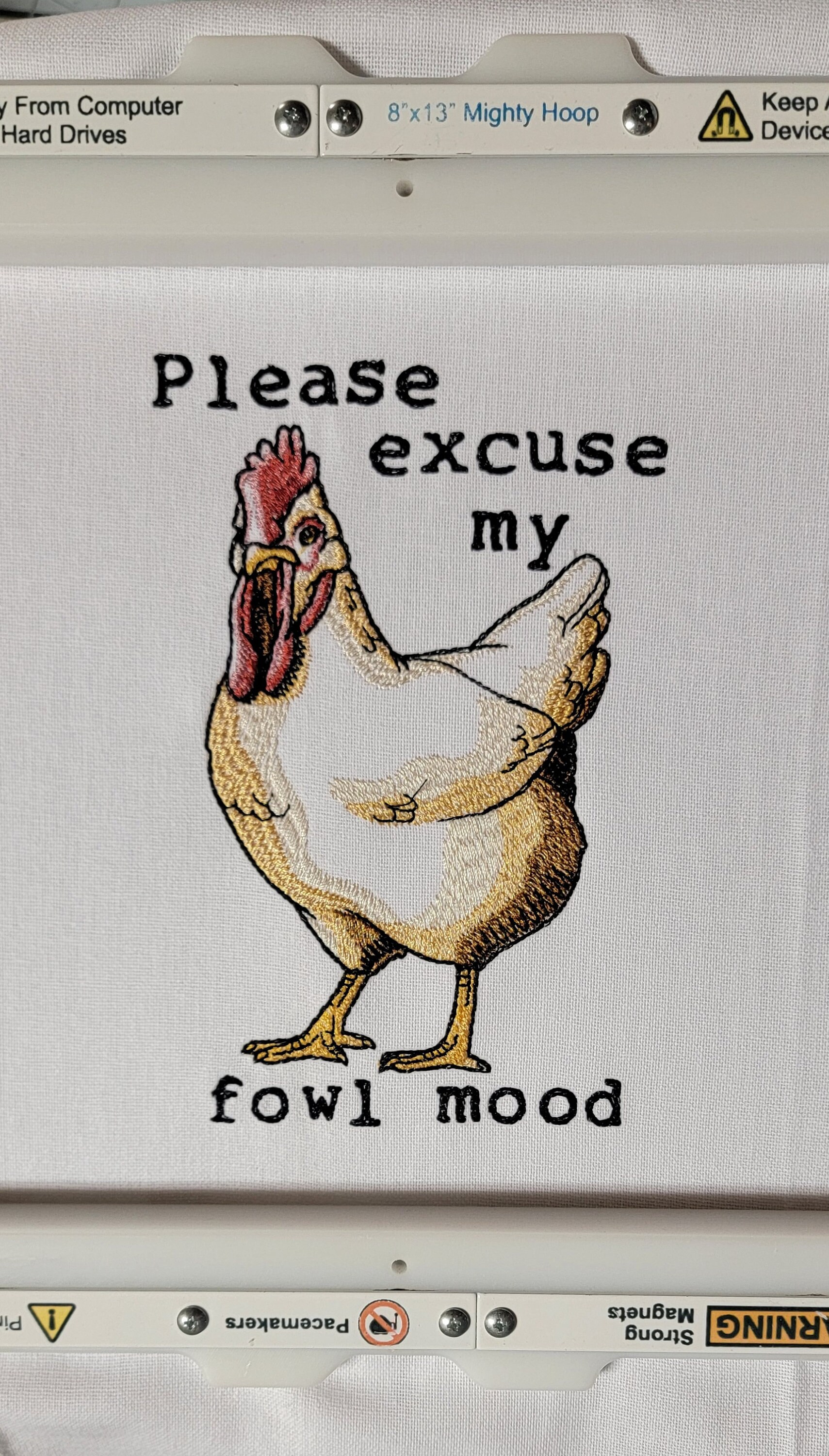 Excuse My Fowl Mood Embroidered Chicken Kitchen Towel - Etsy