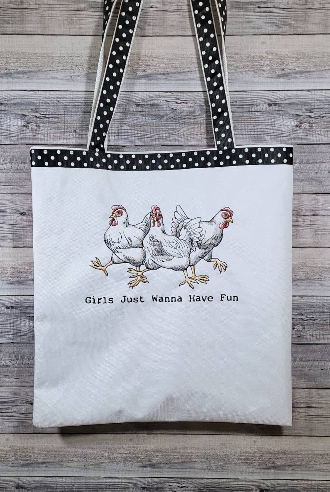 Girls Just Wanna Have Fun - Tote Bag, Book Tote, Carry All, Bag With ...