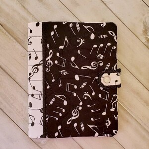Quilted Composition Book Cover With Snap Closure Music Theme, Journal ...