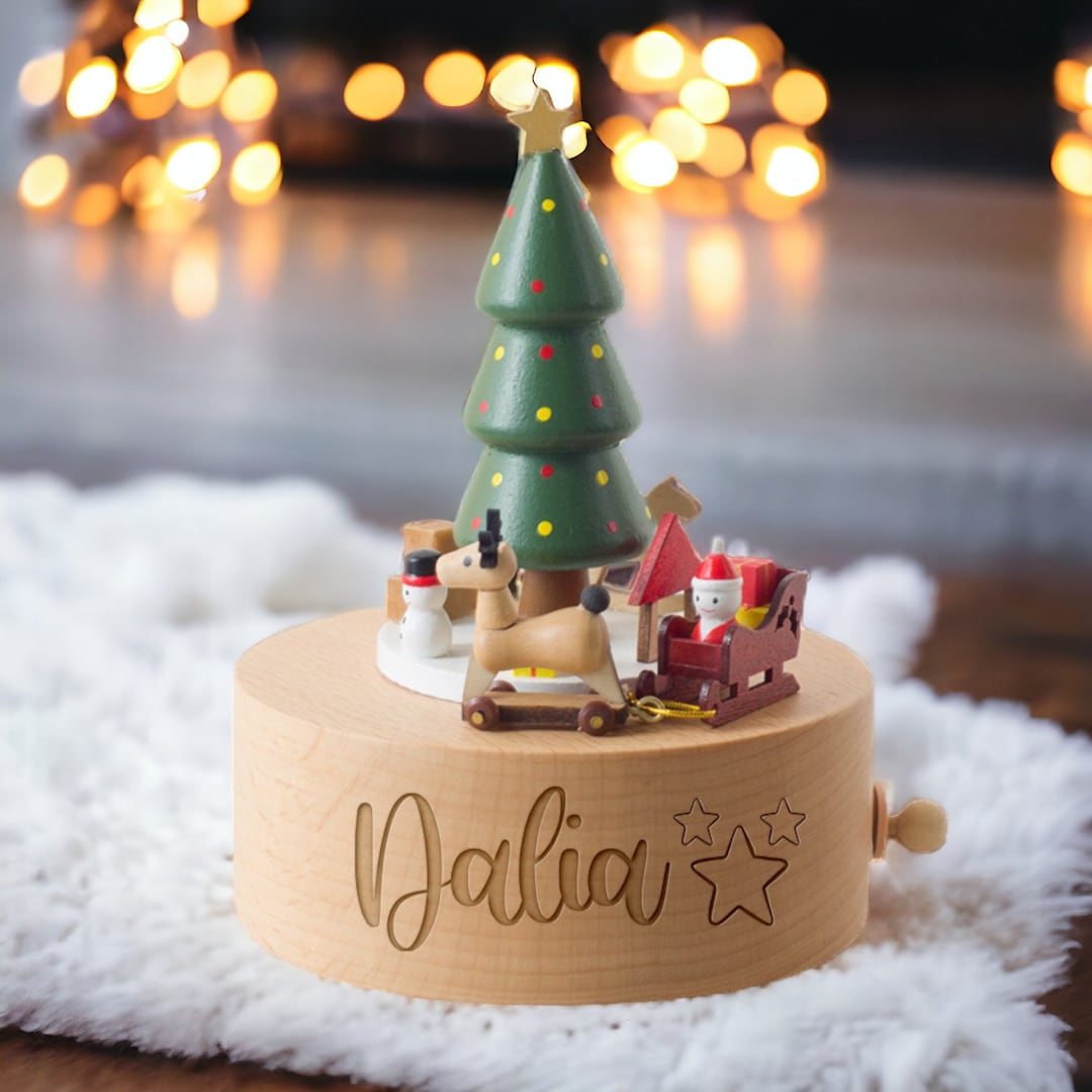 Personalized Christmas Tree Music Box, Valentine Music Box, Custom ...