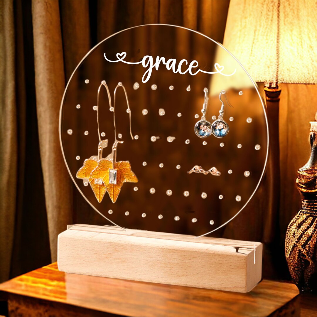 Custom Acrylic Earring Display, Personalized Earring Holder, Earrings ...