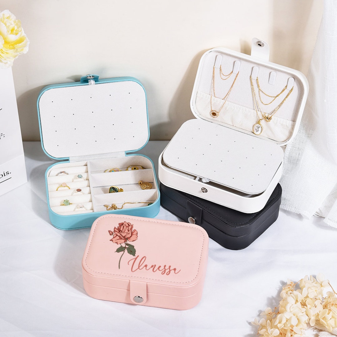 Floral Jewelry Box, Personalized Birth Flower Jewelry Box, Flower ...