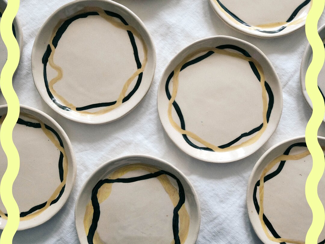 Handmade Ceramic Side Plates / Table Centerpiece / Wedding Gifts / Warm ...