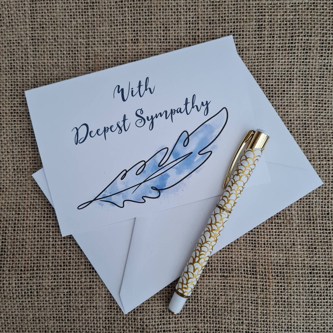 Feather With Deepest Sympathy Card Bereavement Eco Friendly - Etsy