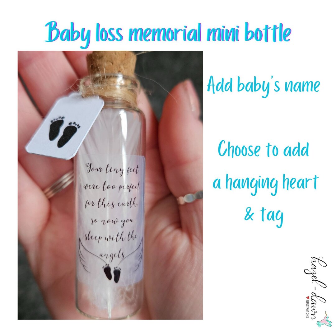 Custom Baby Loss Memorial Mini Jar Bottle, Remembrance, Memory Keepsake ...