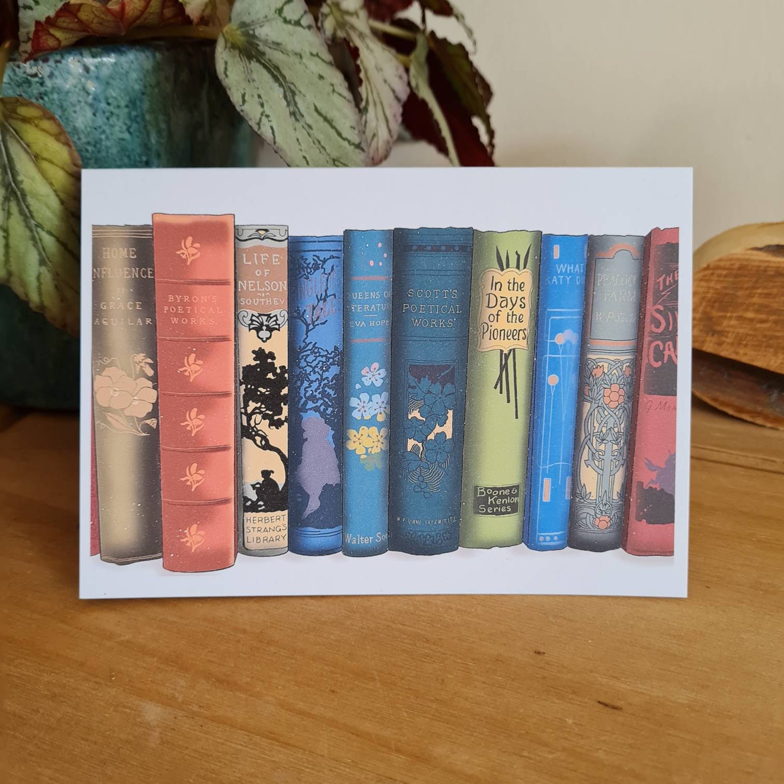 Vintage Book Art Card... Book Lover... for Her Blank Inside - Etsy