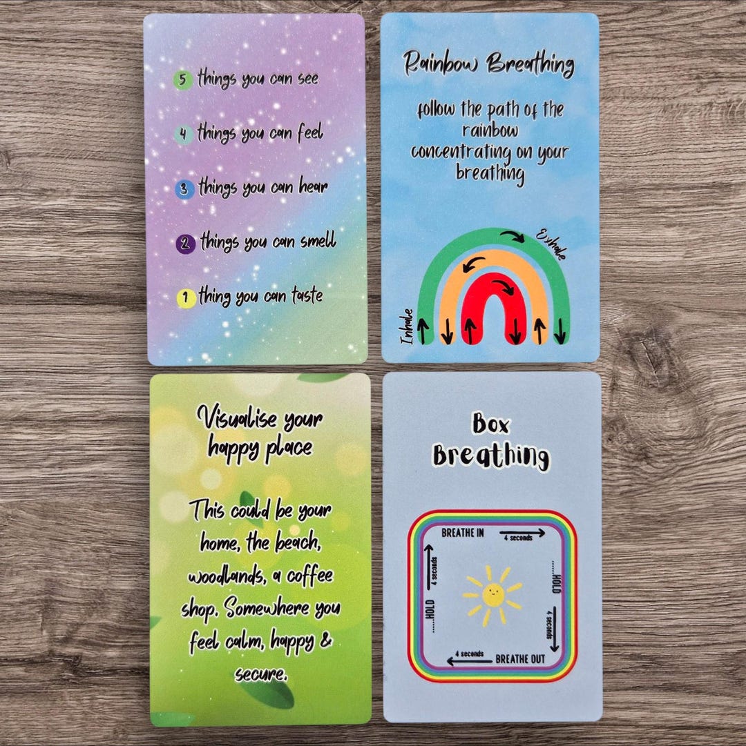 Grounding Technique Cards, Choose 1 or Full Set of 4 With Binder Ring ...