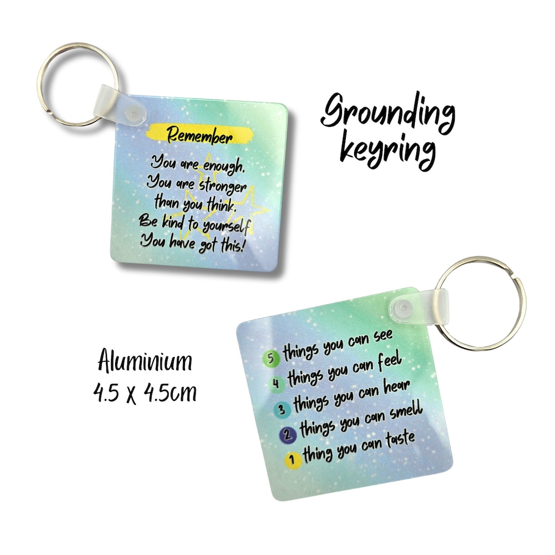 Grounding Positivity Affirmation Keyring, Mental Health Self Care Gift ...
