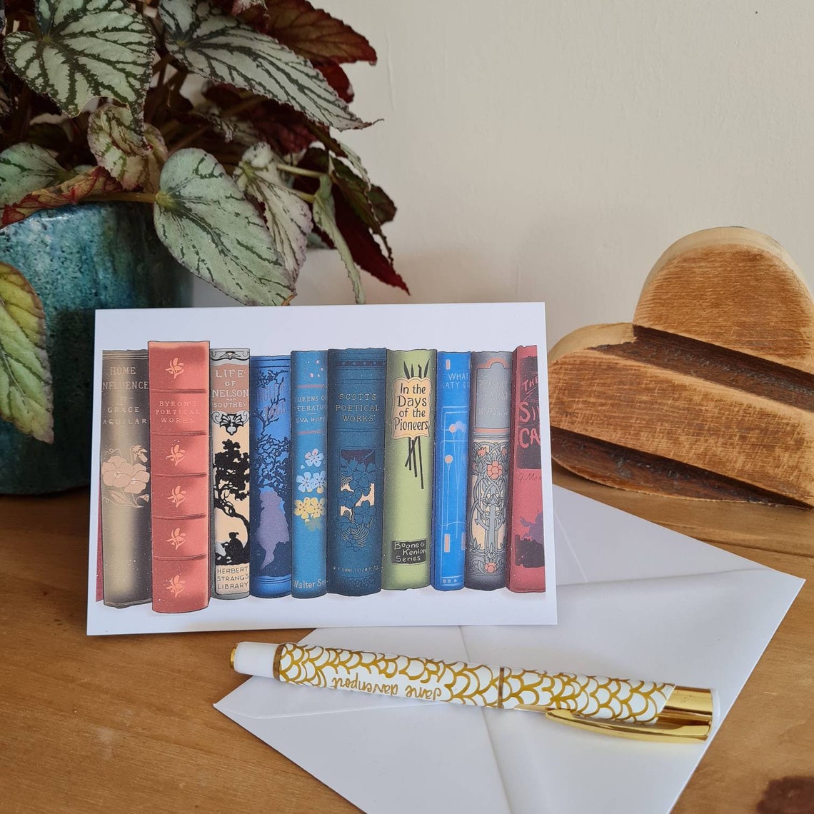 Vintage Book Art Card... Book Lover... for Her Blank Inside - Etsy