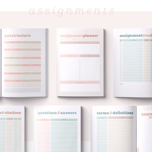 Student Planner Printable College Journal Canva Template Study Workbook ...