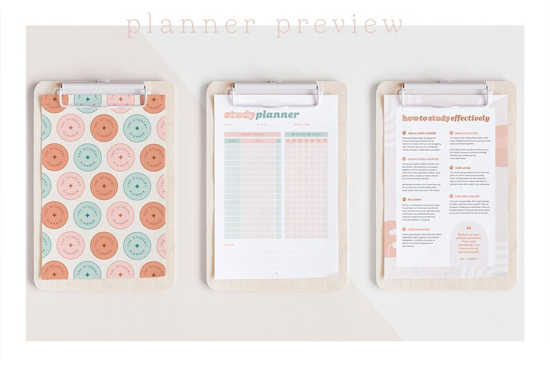 Student Planner Printable College Journal Canva Template Study Workbook ...