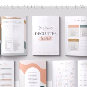 Declutter Workbook Printable Organising Planner Canva Decluttering Home ...