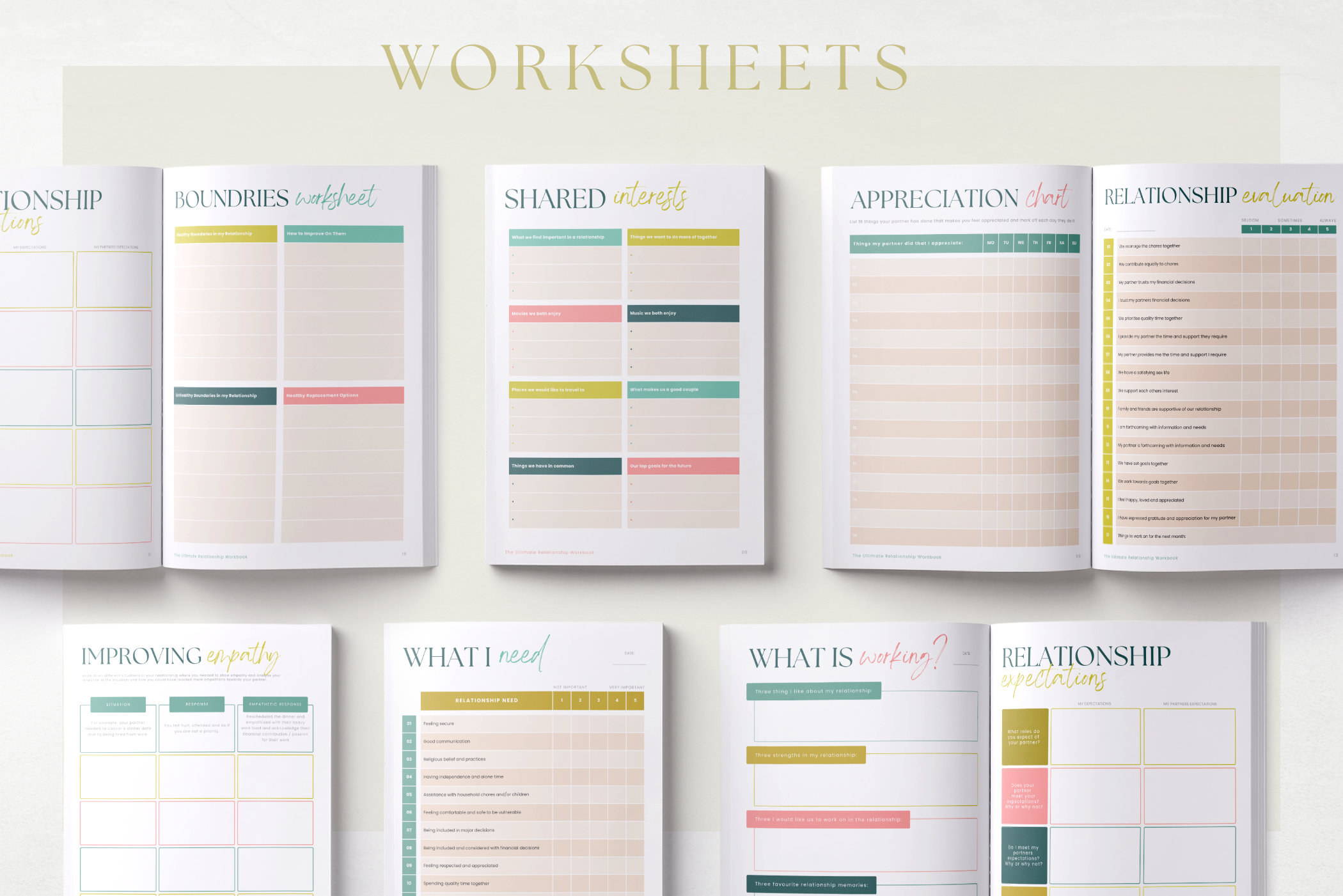 Couples Workbook Template: Relationship Building, Communication (PDF ...