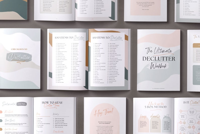 Declutter Workbook Printable Organising Planner Canva Decluttering Home ...