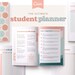 Student Planner Printable College Journal Canva Template Study Workbook ...