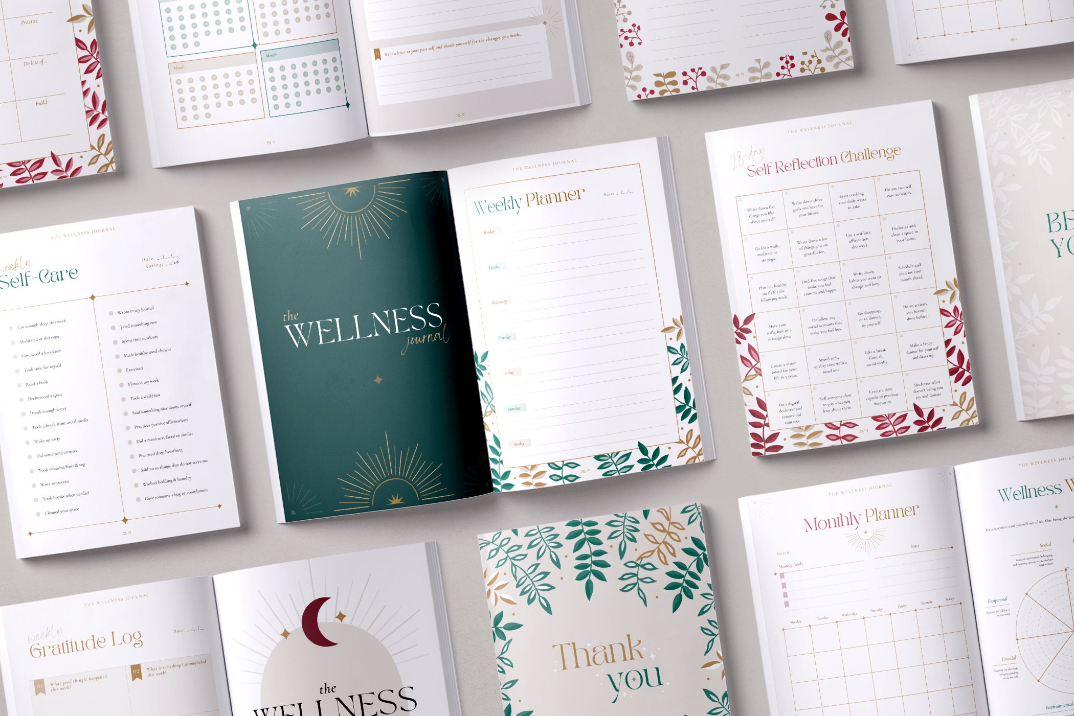 Wellness Journal Printable Self Care Planner PDF Self Love Canva ...
