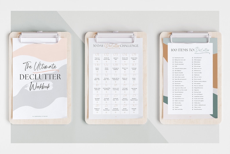 Declutter Workbook Printable Organising Planner Canva Decluttering Home ...