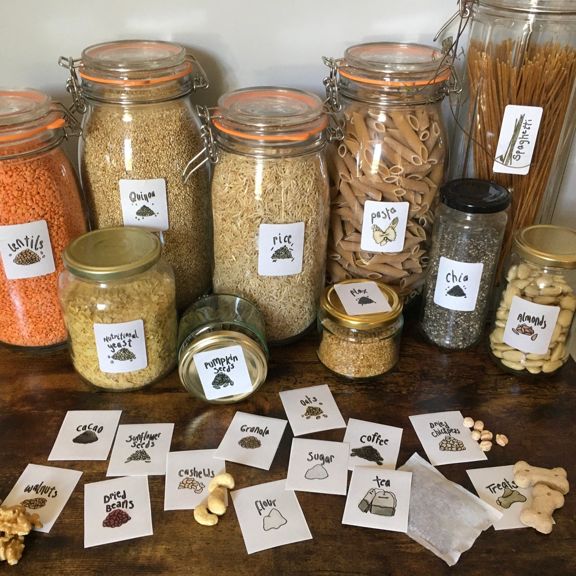 Pantry/kitchen Cupboard Labels. Recycled Vegan Friendly - Etsy