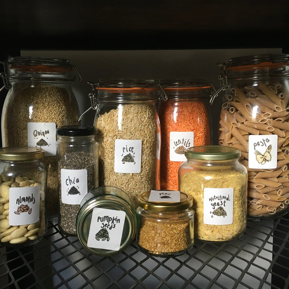 Pantry/kitchen cupboard labels. Recycled vegan friendly | Etsy