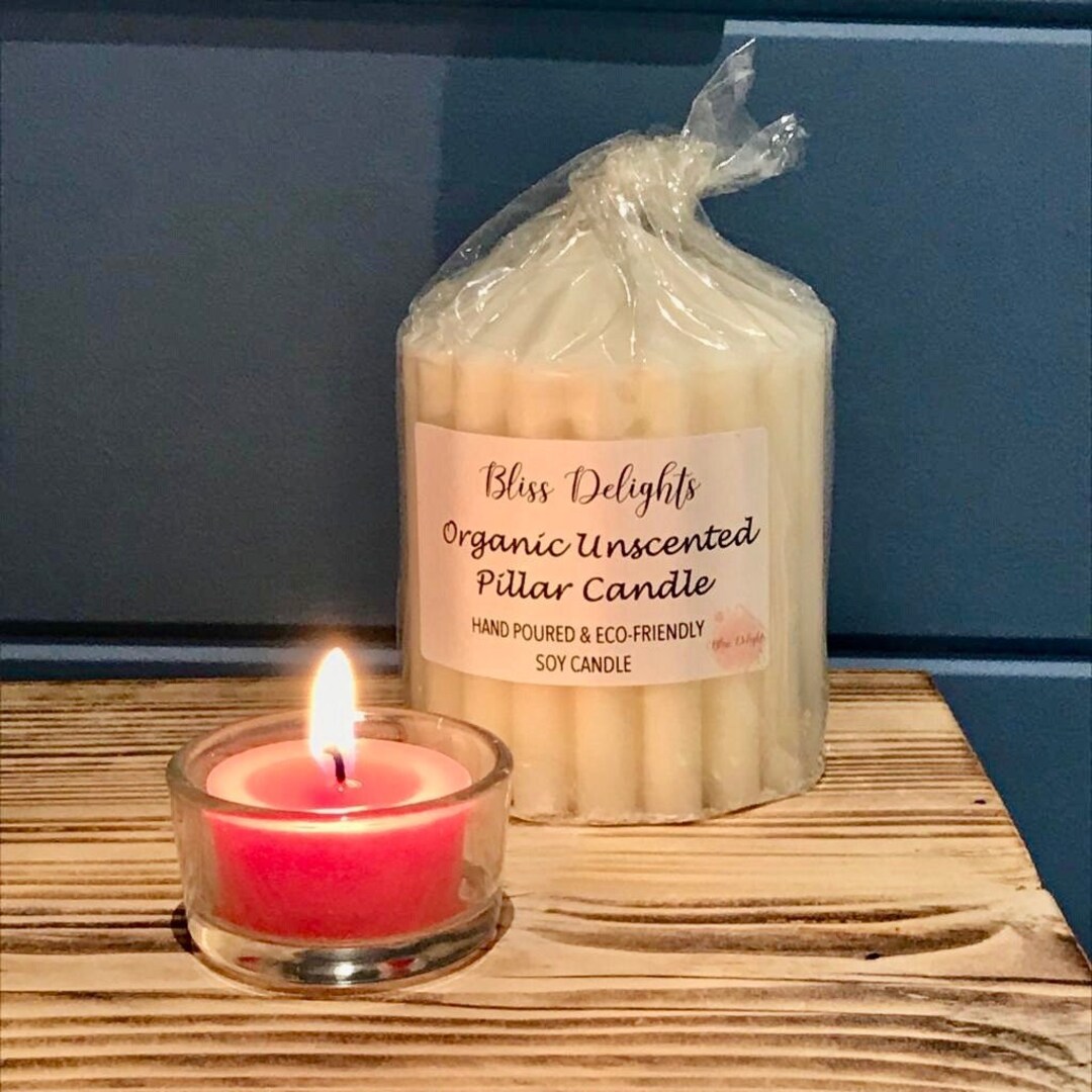 Organic Unscented Soy Pillar Candles Plastic Free Soy Wax Pillar Candles Cruelty Free Vegan Candles Etsy