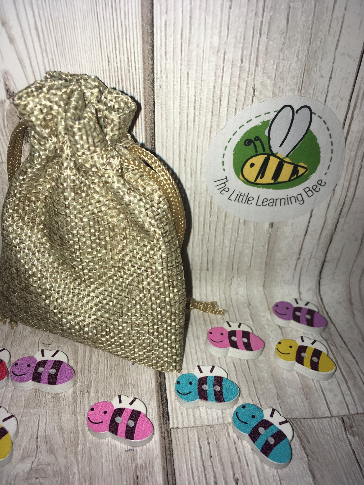 Travel Sized Wooden Bee Sorting Game Wooden Matching Game | Etsy