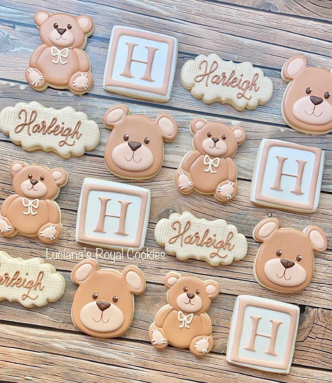 Teddy Bear Baby Shower Cookies / Teddy Bear Cookies / Baby Shower ...