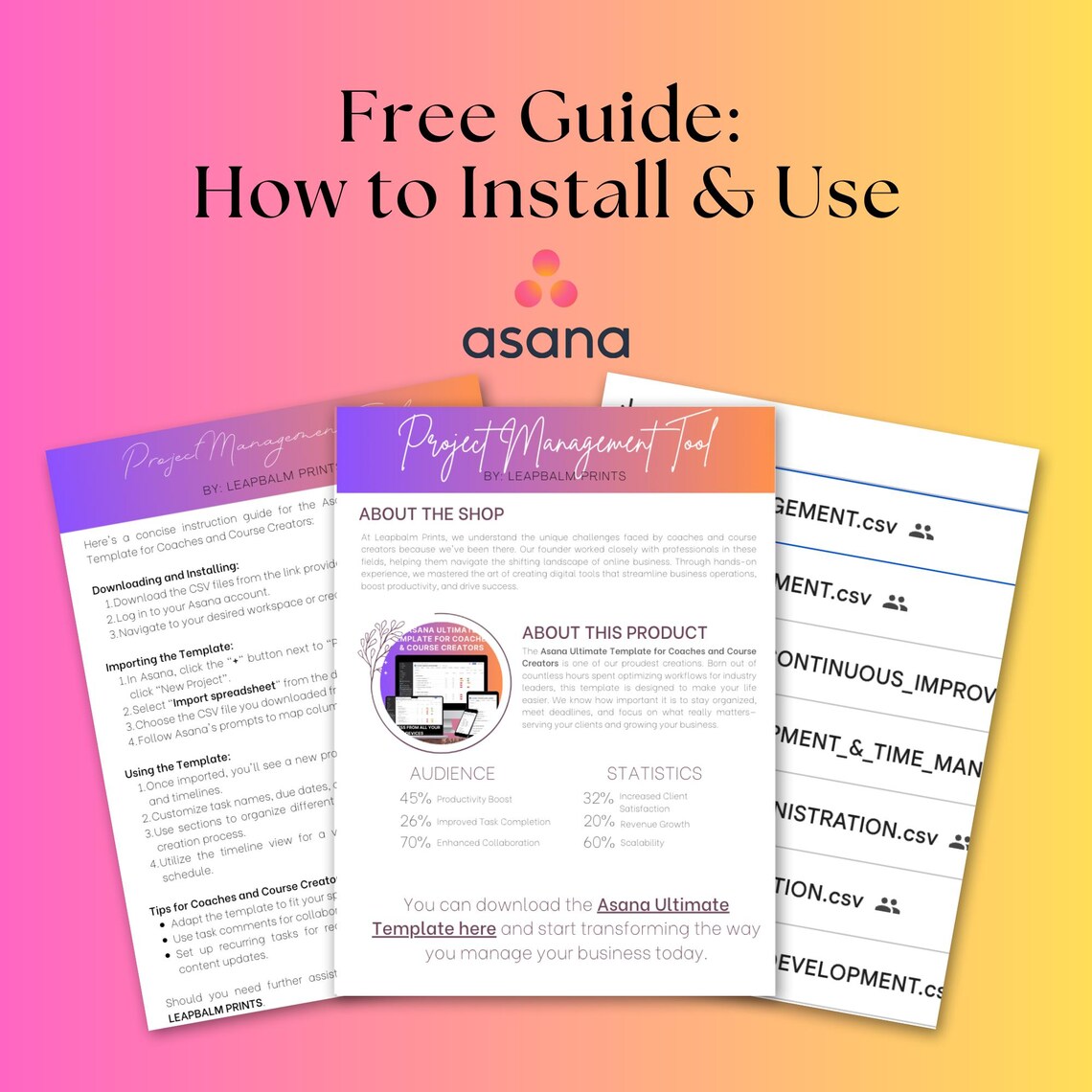 Asana Project Management Template for Coaches | Course Creator Planner ...