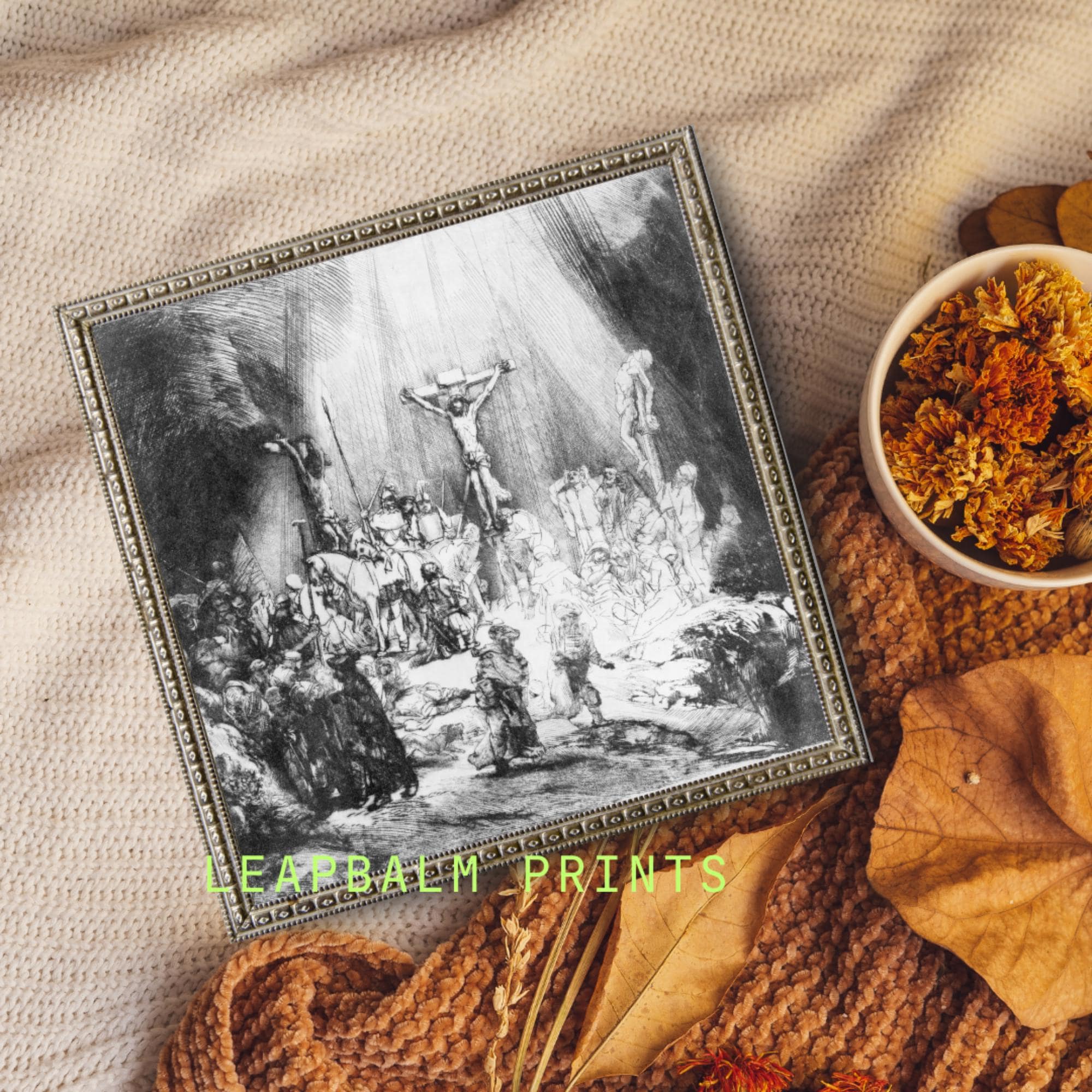 The Three Crosses Printable Art | Rembrandt Digital Download | Christian Wall Art | Jesus ...