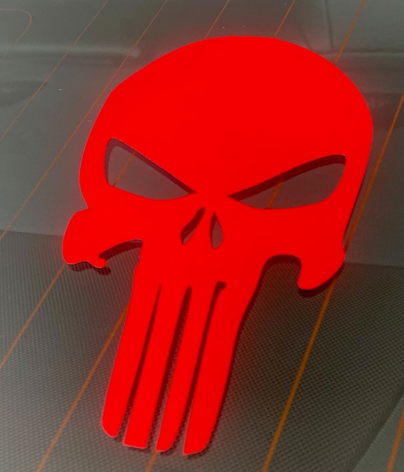 Red Punisher Skull Logo