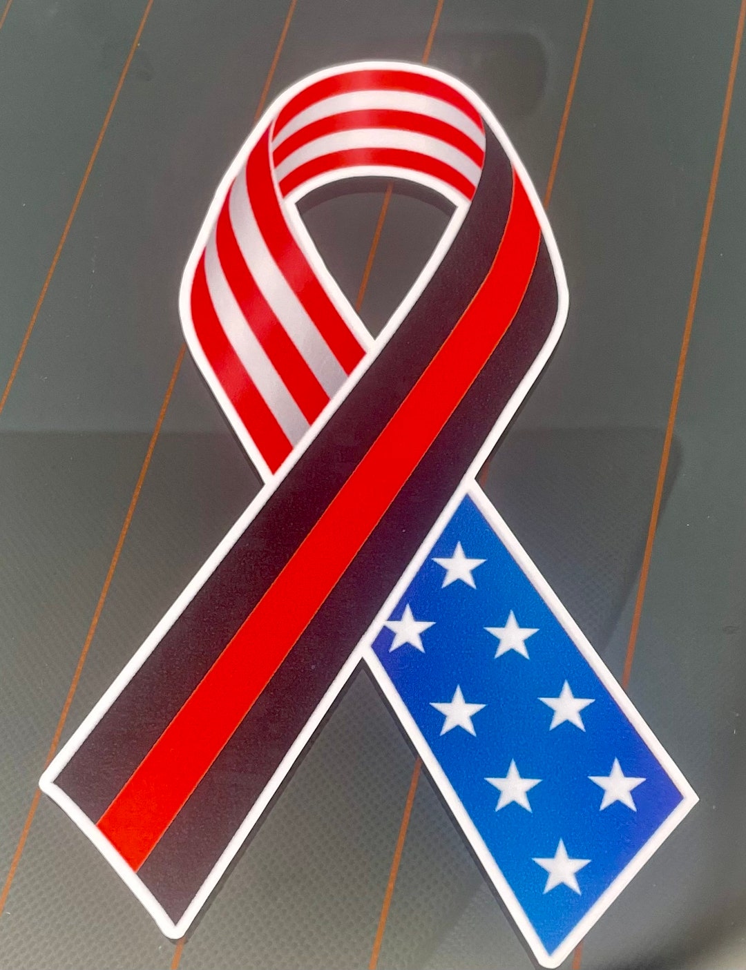 Thin Red Line Ribbon Decal Flag Law Enforcement Memorial Police Vinyl ...