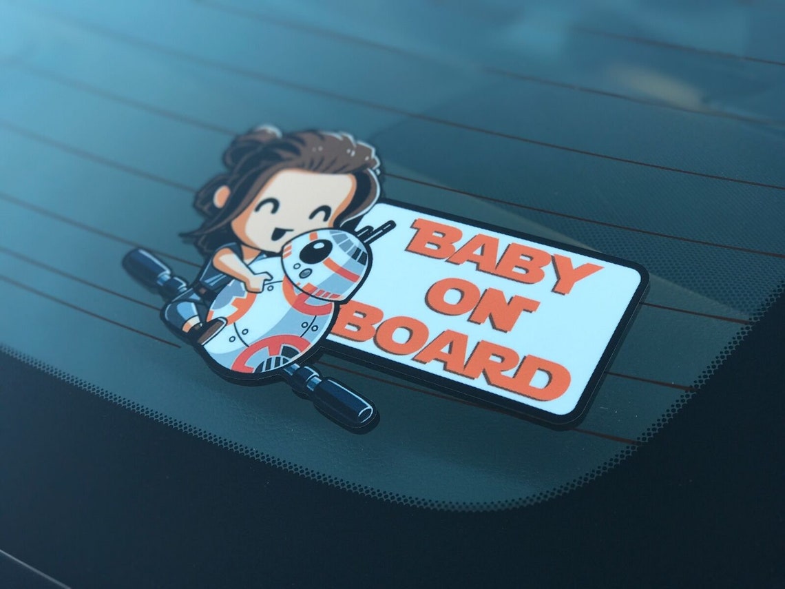 Star Wars Rey Baby on Board Bumper Sticker Star Wars Baby Rey - Etsy