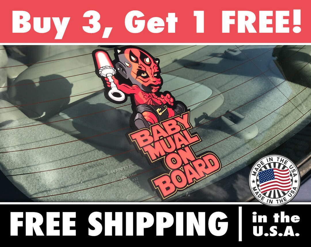 Starwars Darth Maul, Baby on Board Bumper Sticker, Adorable Darth Maul ...
