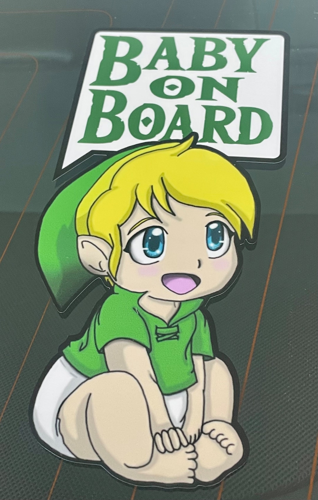 Legend of Zelda Sticker Baby on Board Link Decal Bumpersticker Cute Boy ...