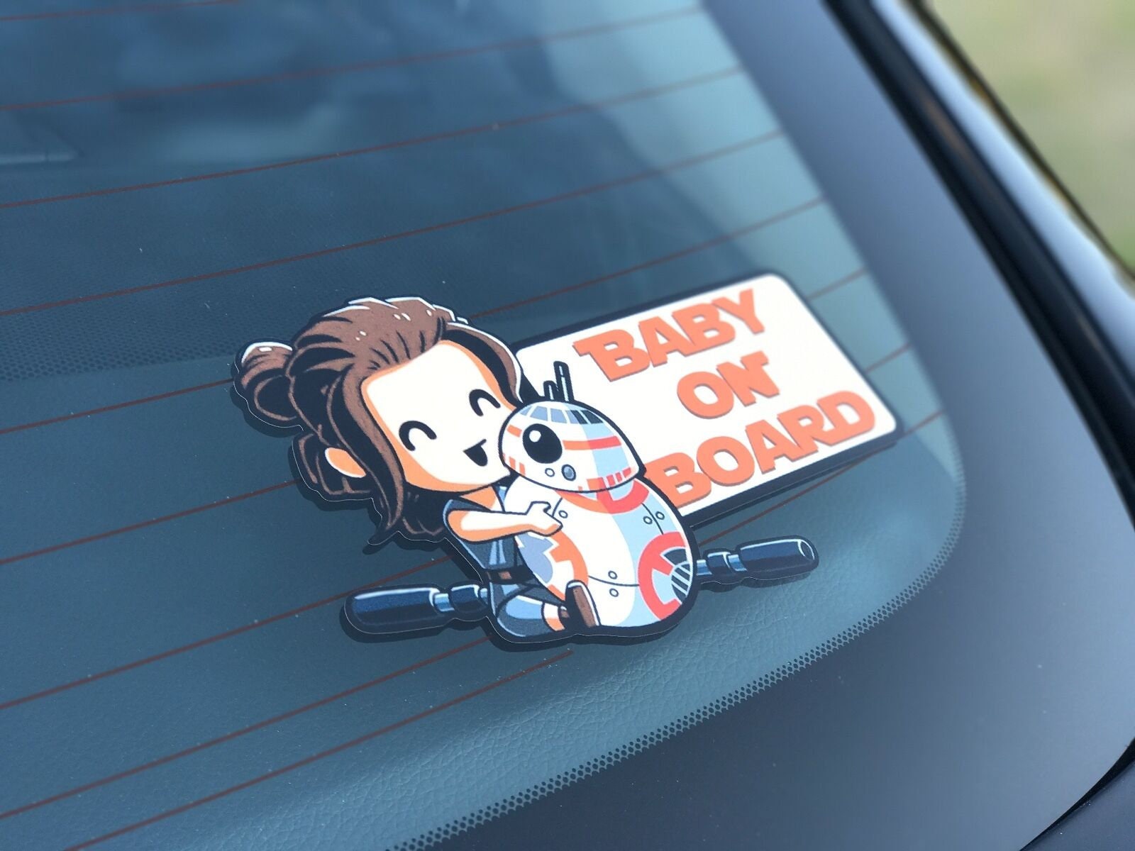 Star Wars Rey Baby on Board Bumper Sticker Star Wars Baby Rey - Etsy