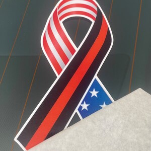 Thin Red Line Ribbon Decal Flag Law Enforcement Memorial Police Vinyl ...