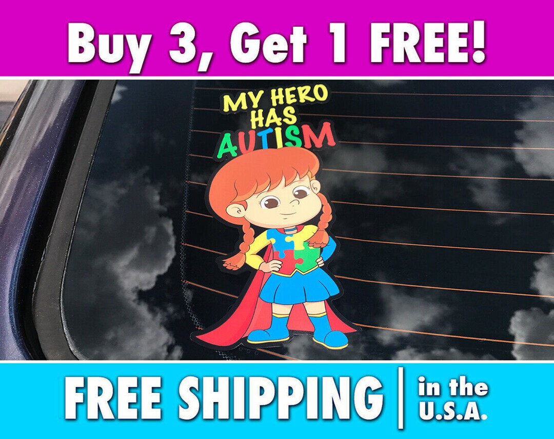 My Hero Has Autism Bumper Sticker Little Girl Autism - Etsy