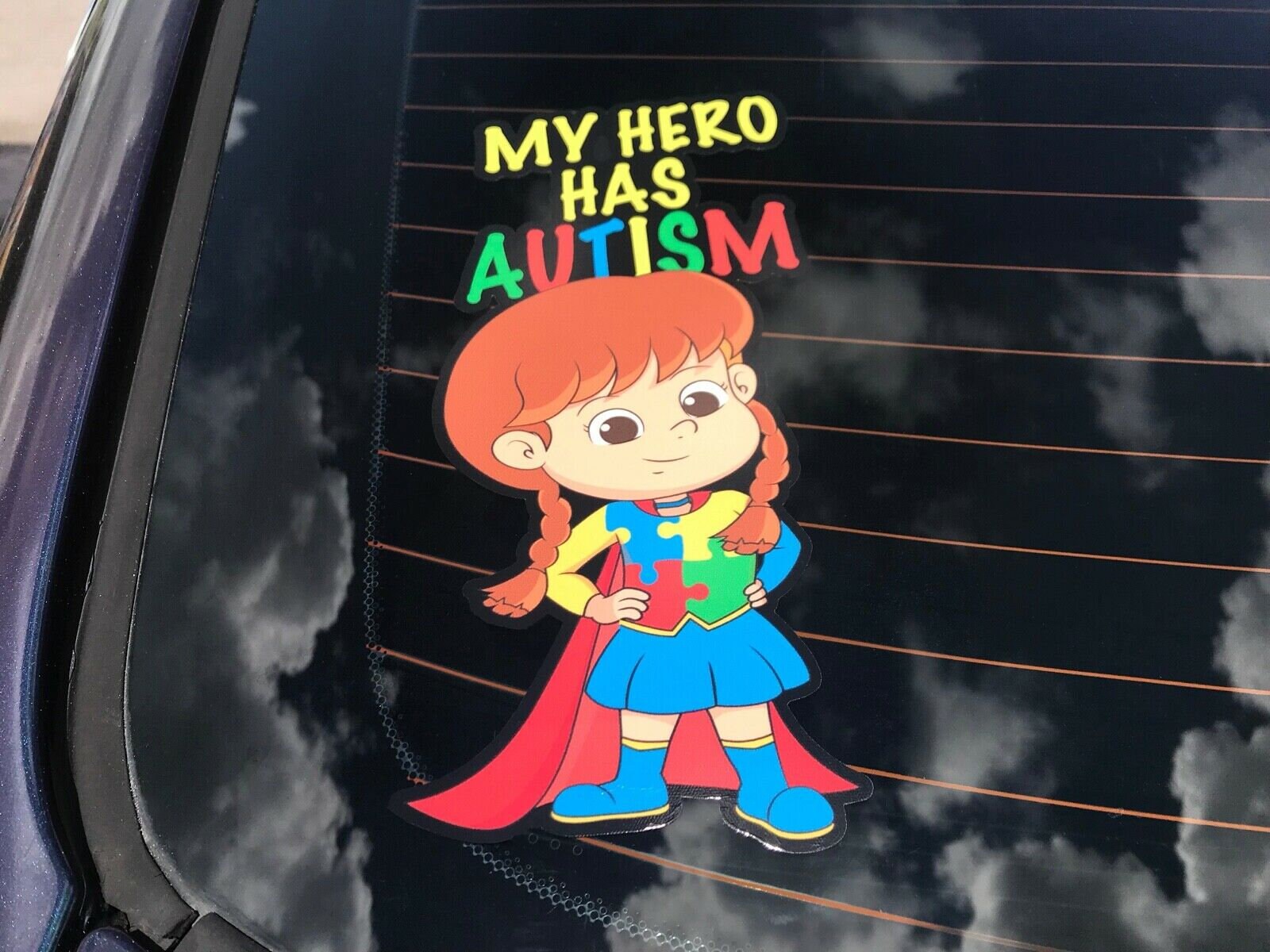 My Hero Has Autism Bumper Sticker Little Girl Autism - Etsy