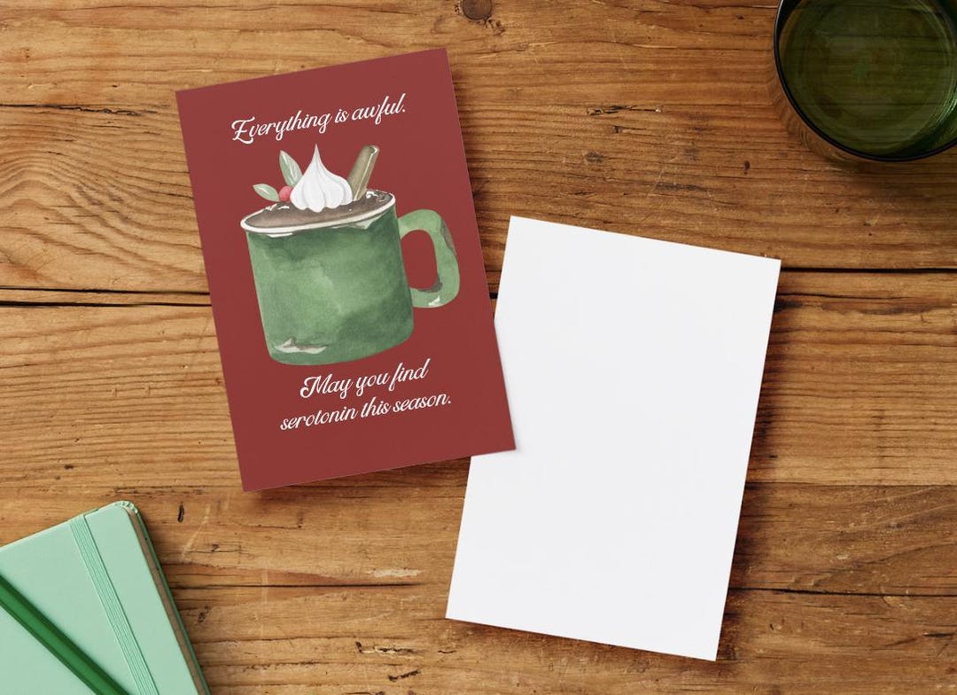 Holiday Serotonin Card: Printable Blank Inside (digital Download) - Etsy