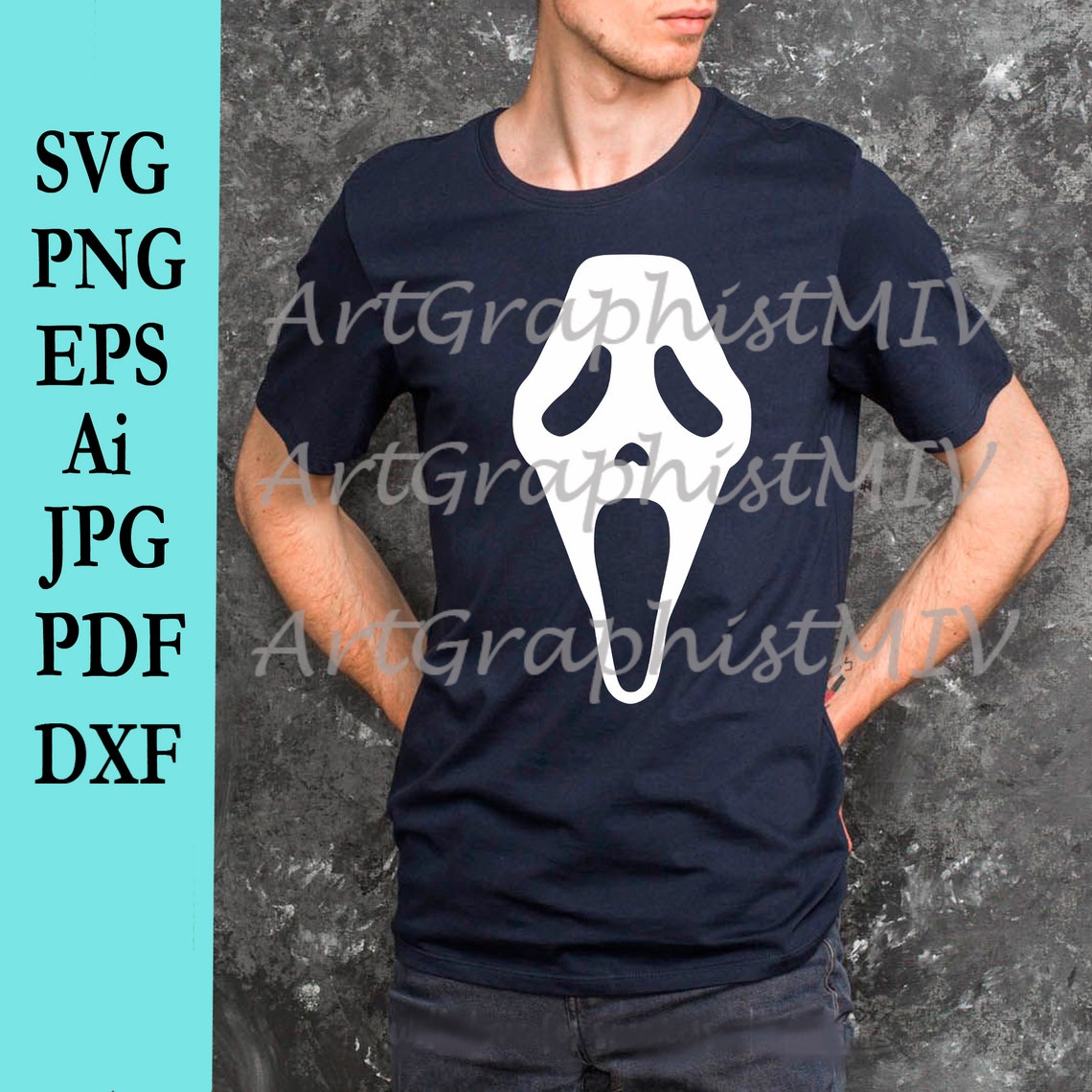 Scream mask svg Scream mask png Scream vector Scary | Etsy