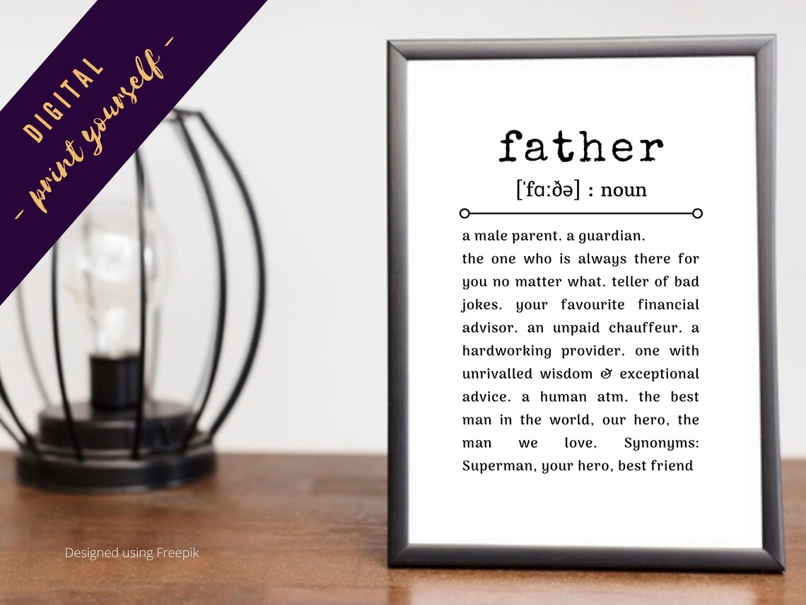 Father Definition Print INSTANT DOWNLOAD Gift for Dad - Etsy UK