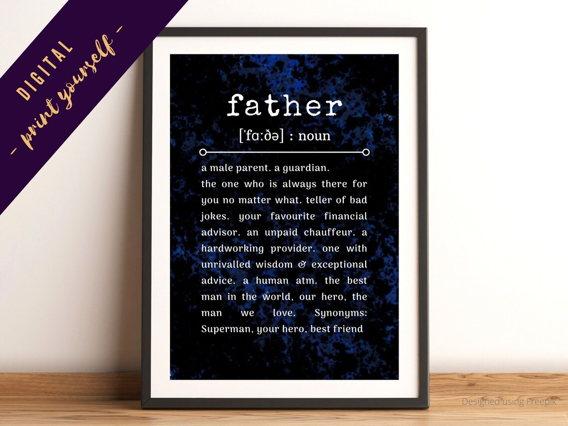 Father Definition Print INSTANT DOWNLOAD Gift for Dad - Etsy UK