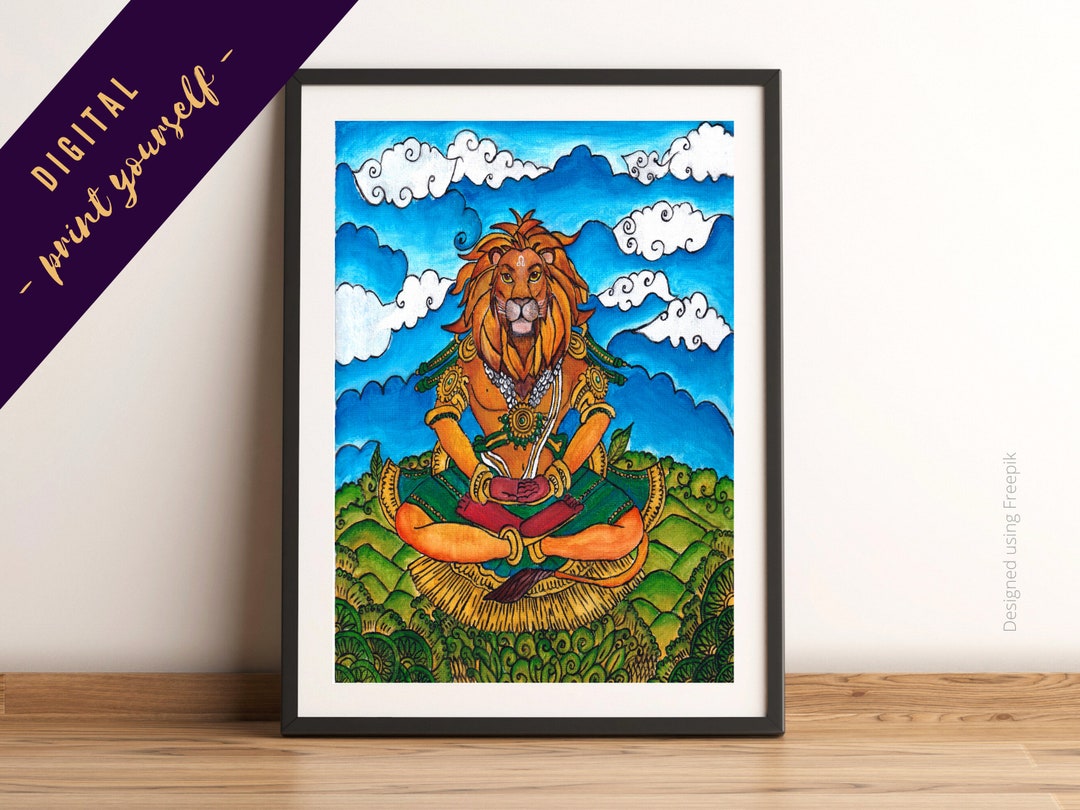 Leo Zodiac Sign Inspired Indian Art Print TÉLÉCHARGEMENT - Etsy France