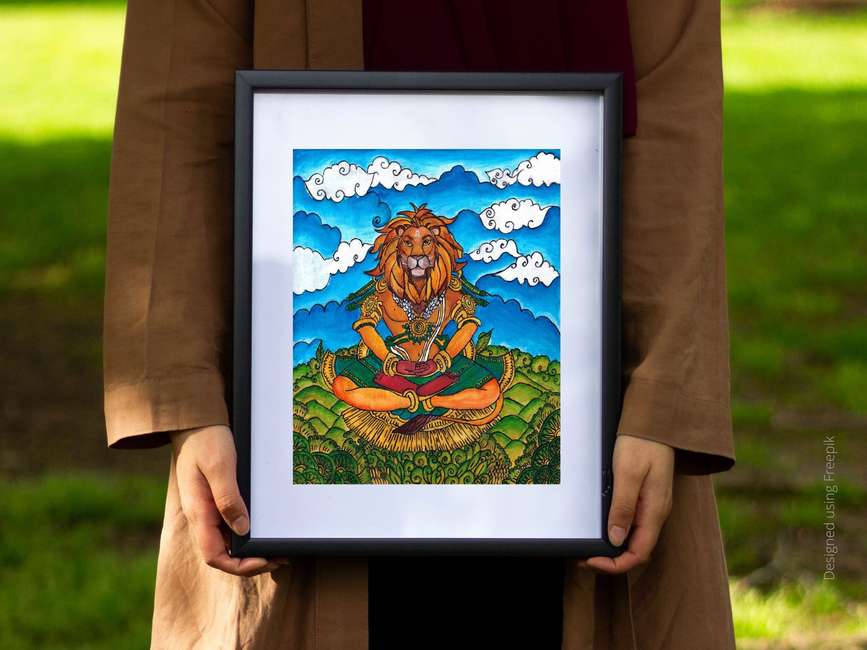 Leo Zodiac Sign Inspired Indian Art Print TÉLÉCHARGEMENT - Etsy France