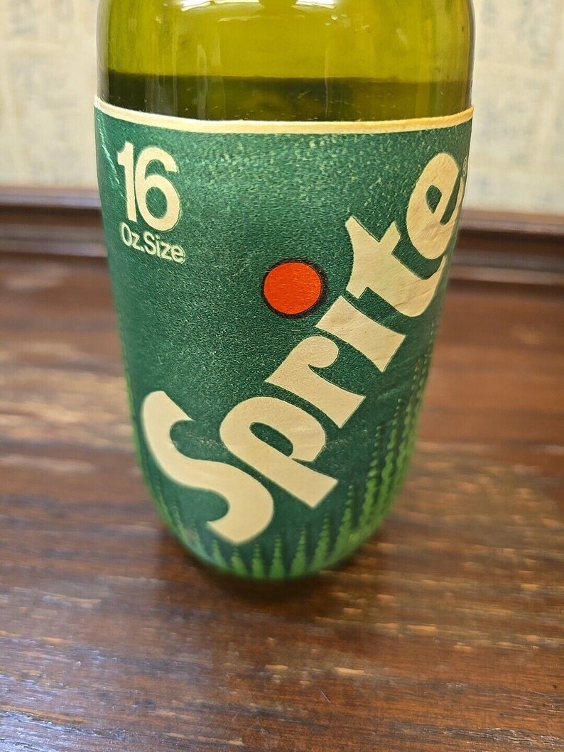 Sprite Vintage Foam Label Sprite Pint 16 Oz Glass Bottle Sealed Full ...