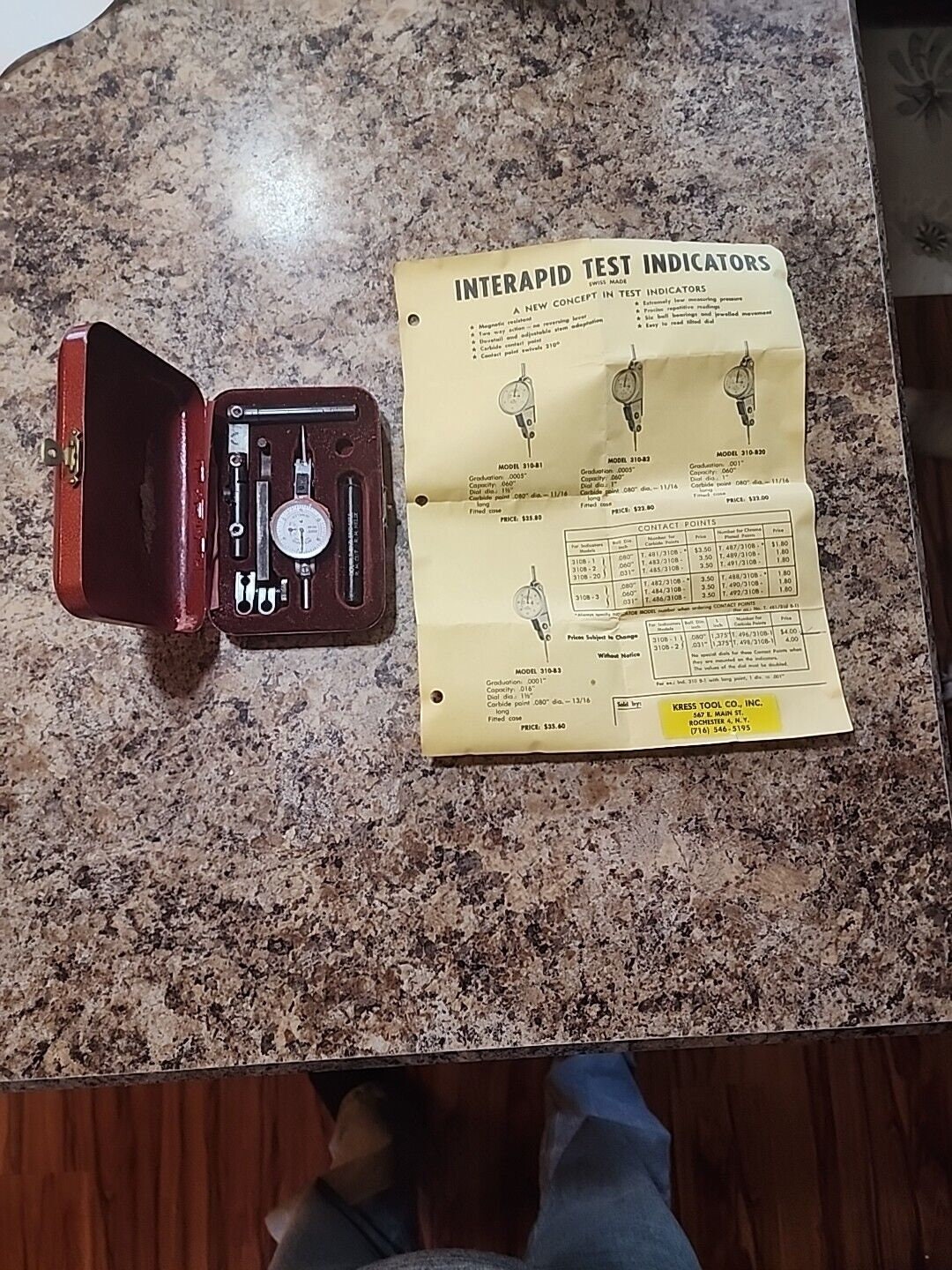 Interapid Switzerland No. 310-B2 Dial Test Indicator .0005 With Case ...