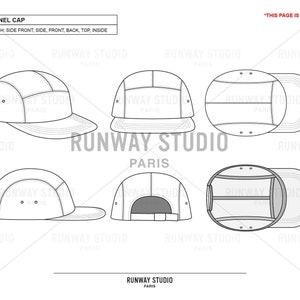 5-PANEL CAP Fashion Flat Sketch Fashion Vector Sketch Hat | Etsy